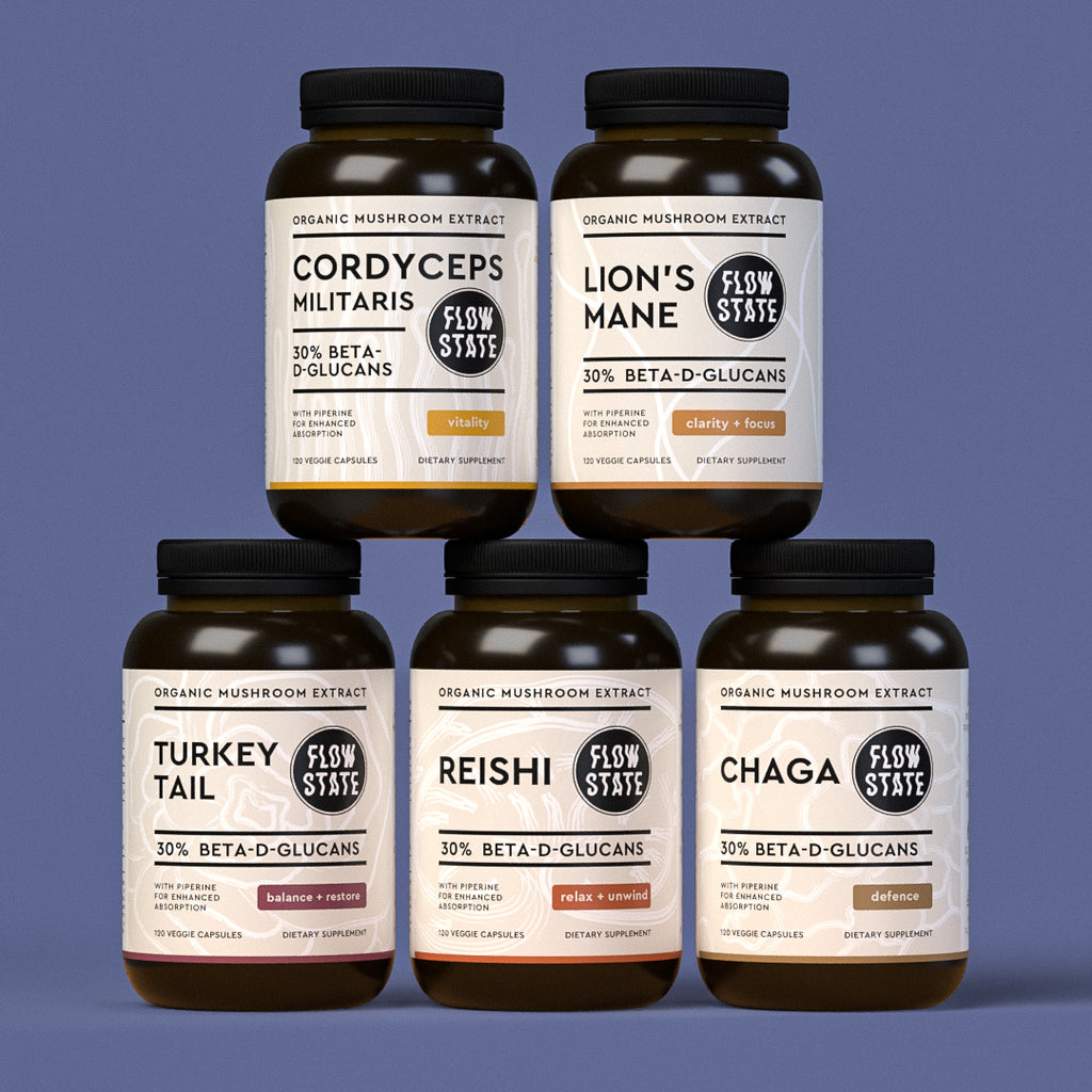 Medicinal Mushroom Capsules | AM & PM Bundle | Flow State